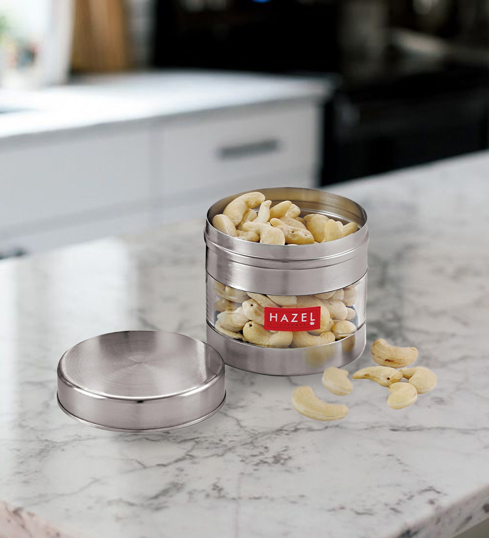 Buy Silver Stainless Steel 500 ml Mouth See Through Storage Container ...