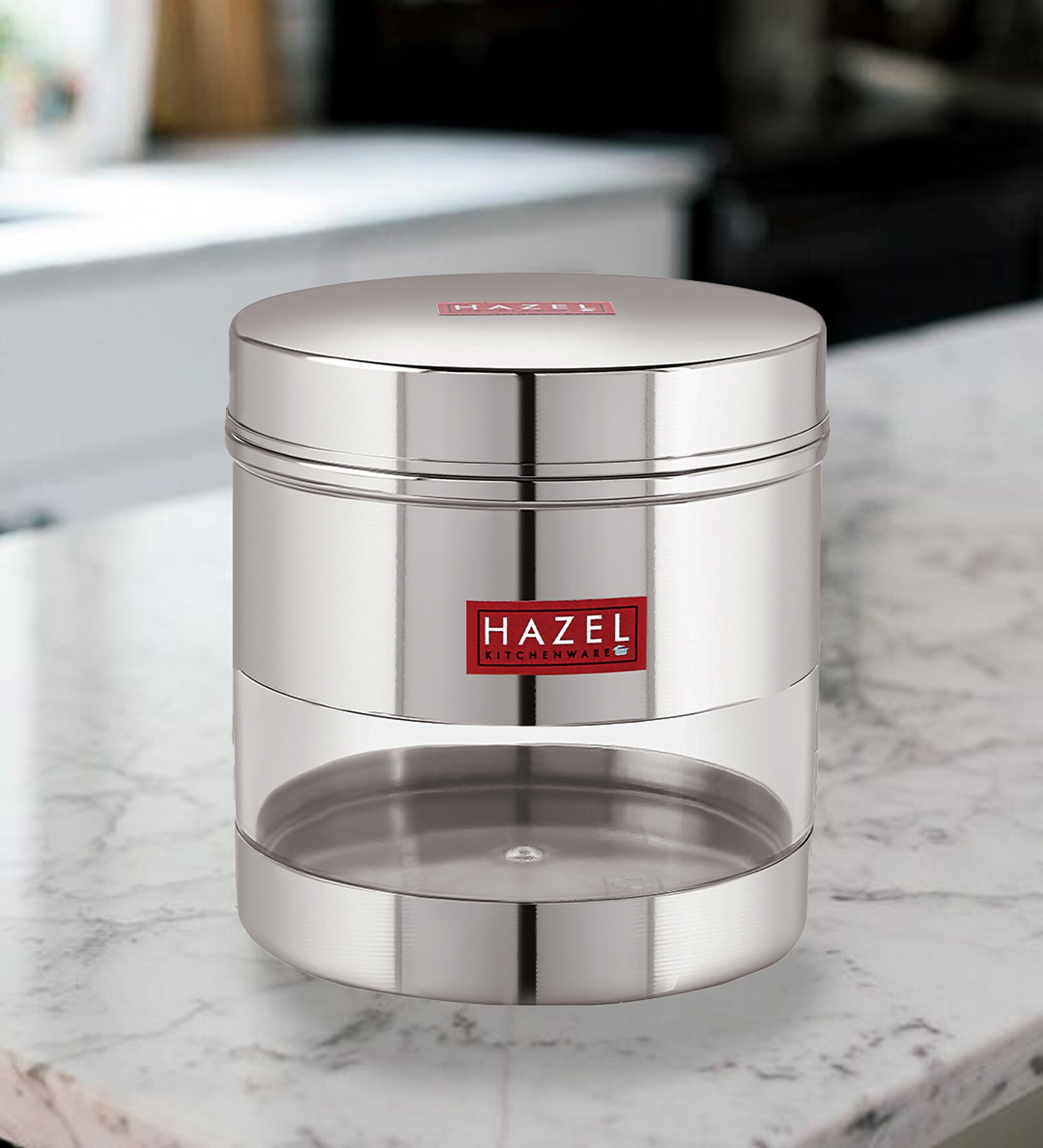 Buy Silver Stainless Steel 750 ml Mouth See Through Storage Container ...