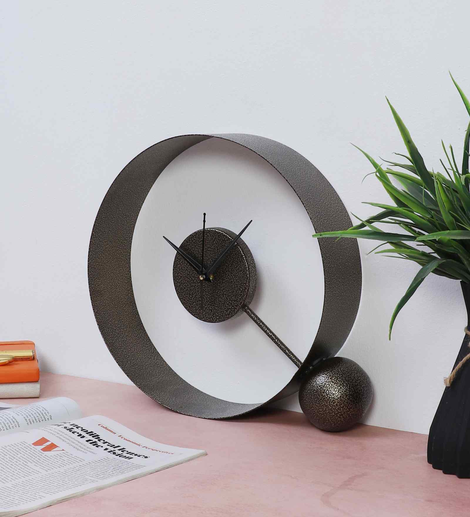 Buy Silver Textured Round Ball Table Clock at 30% OFF by Amaya Decors ...