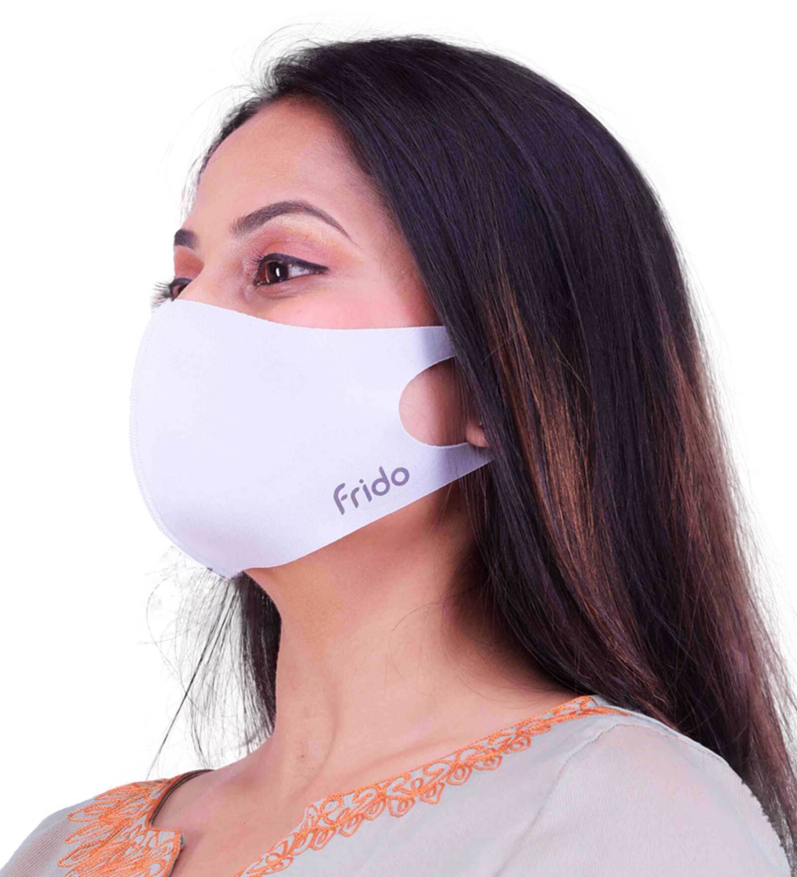 Buy Silver Treated Face Mask Medium Combo Pack of Grey & Black by Frido ...