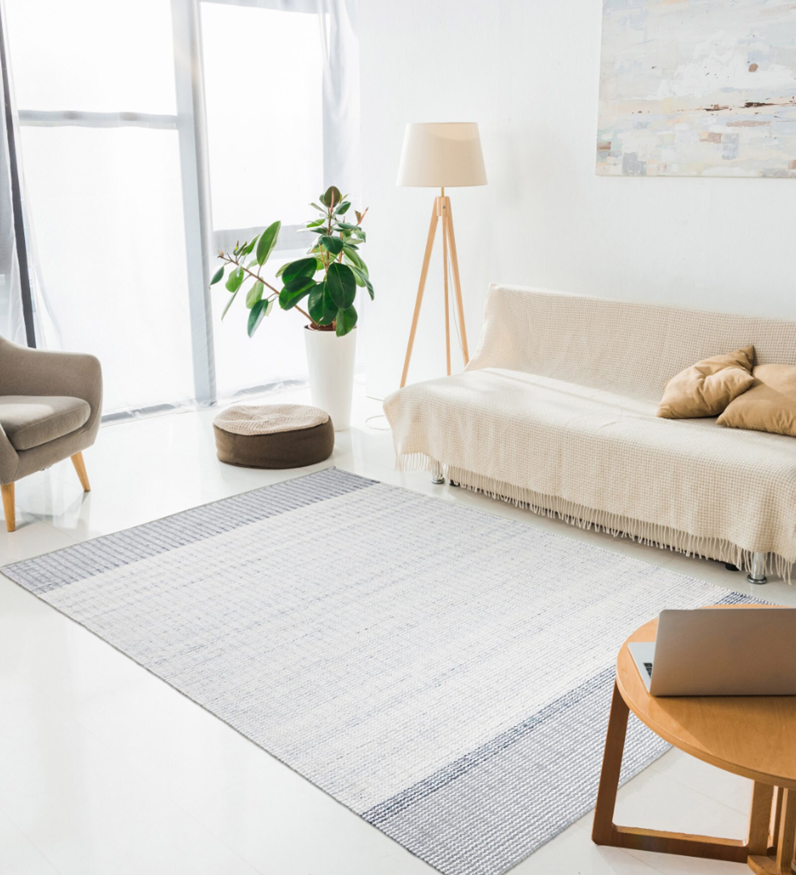 Buy Silver Wool Geometric 5 X 8 Dhurrie By Javi at 15% OFF by Javi ...