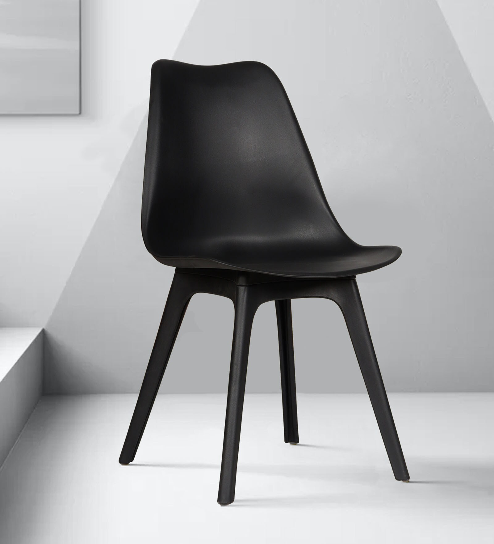Buy Simson Plastic Iconic Chair in Black Colour by Trevi Furniture ...