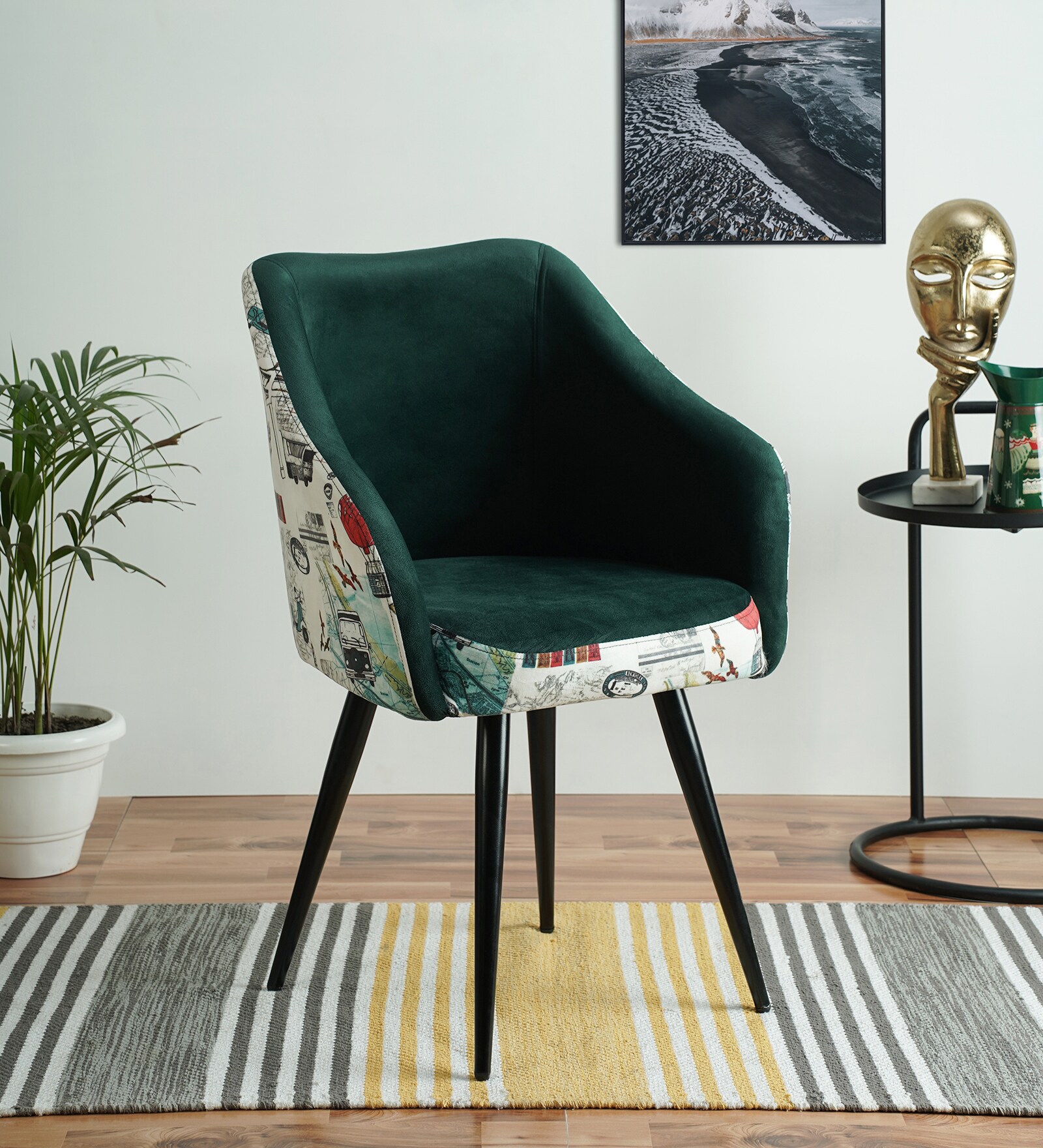 Buy Sind Velvet Dining Chair in Multicolour at 11% OFF by Suhaavi ...
