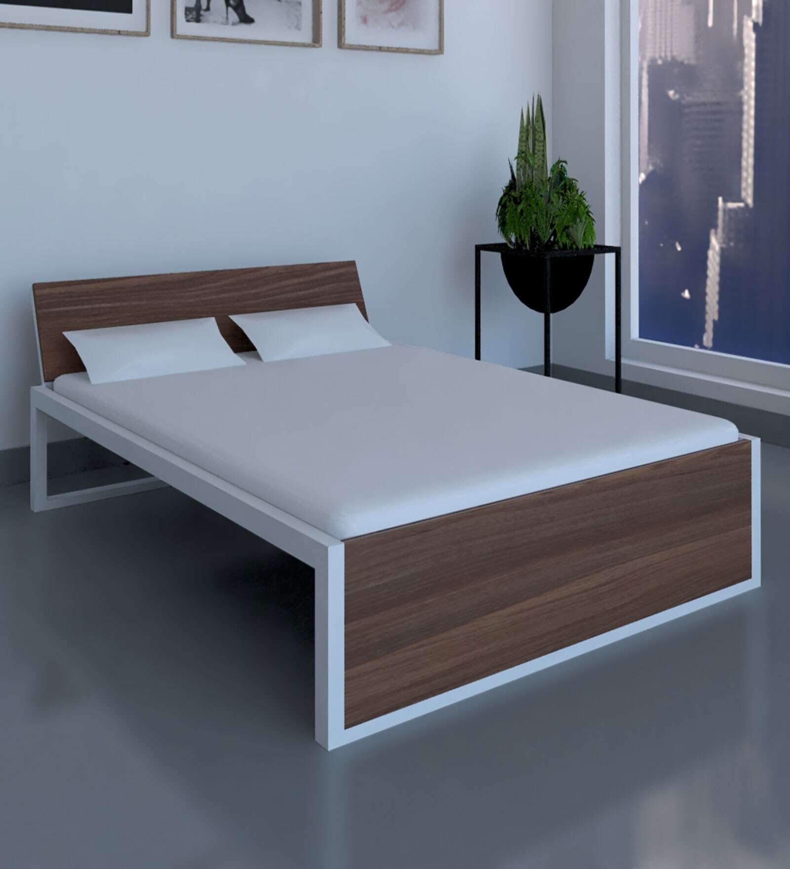 Buy Ace Metal Single Bed in Walnut Finish at 5% OFF by VCreate Store ...