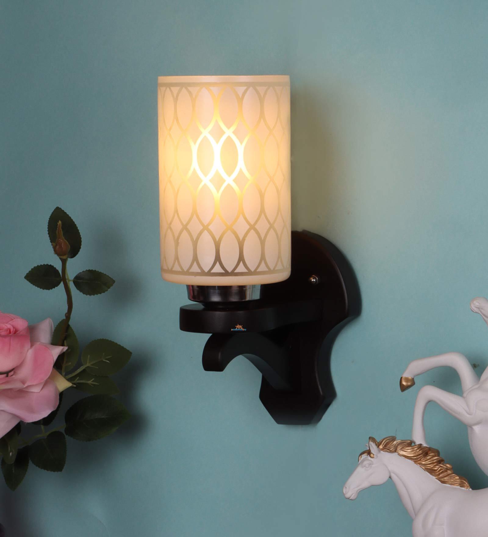 Buy Single Wood Glass Wall Light at 58% OFF by DecorativeRay | Pepperfry