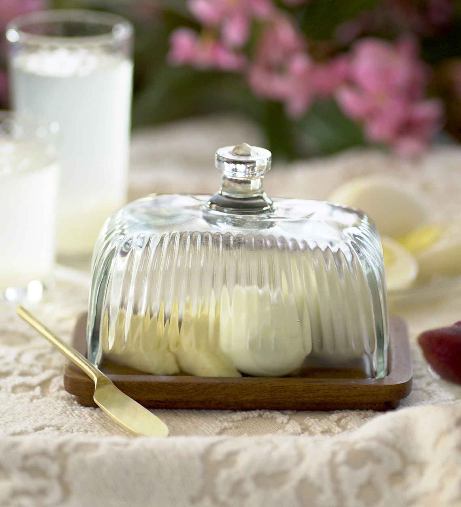 Buy Sirohi Baagh Brown Wood (Set of 2) Butter Dish with Cloche at 21% ...