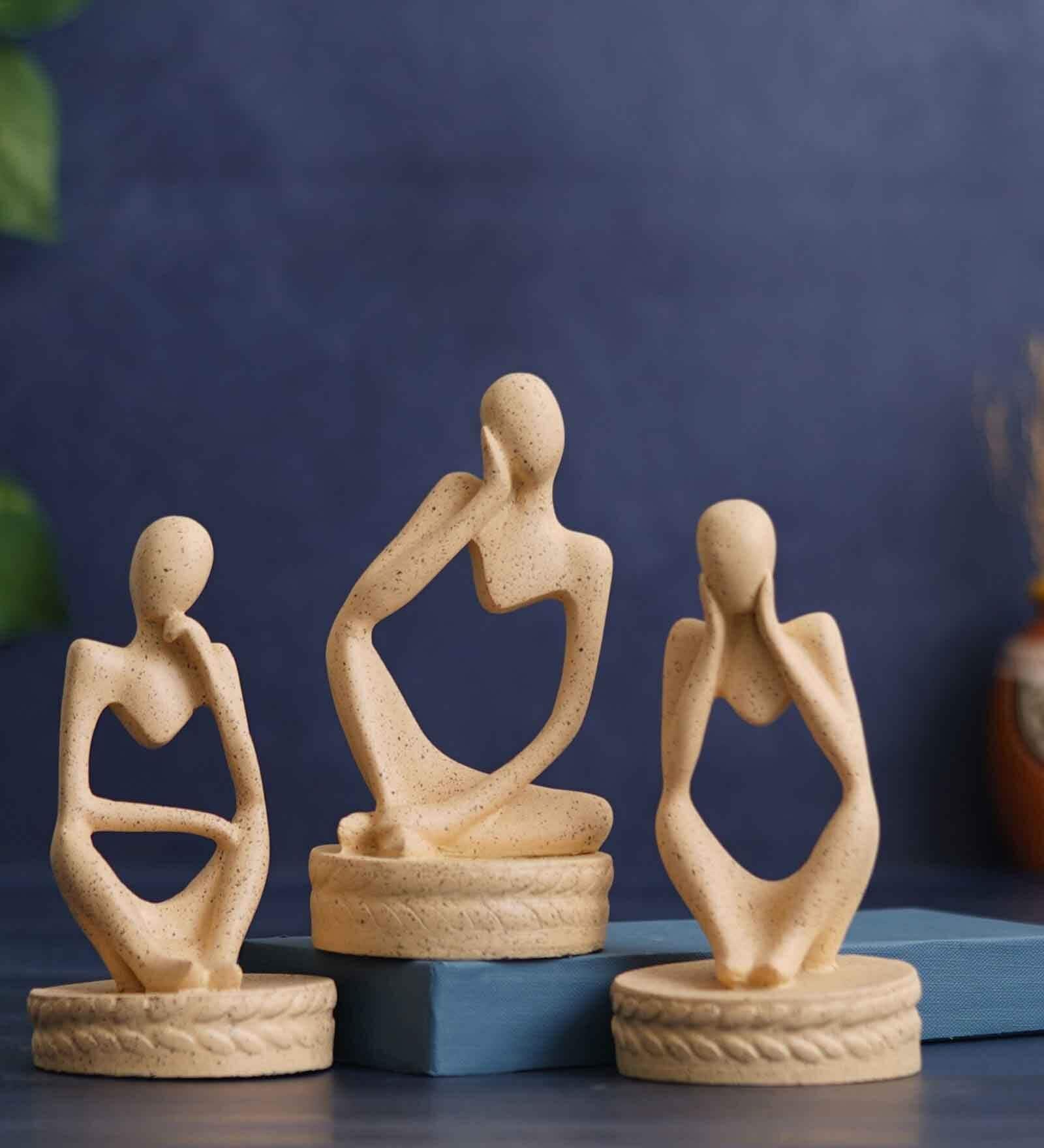 Buy Sitting Human Brown Polyresin (Set of 3) Figurine at 11% OFF by ...