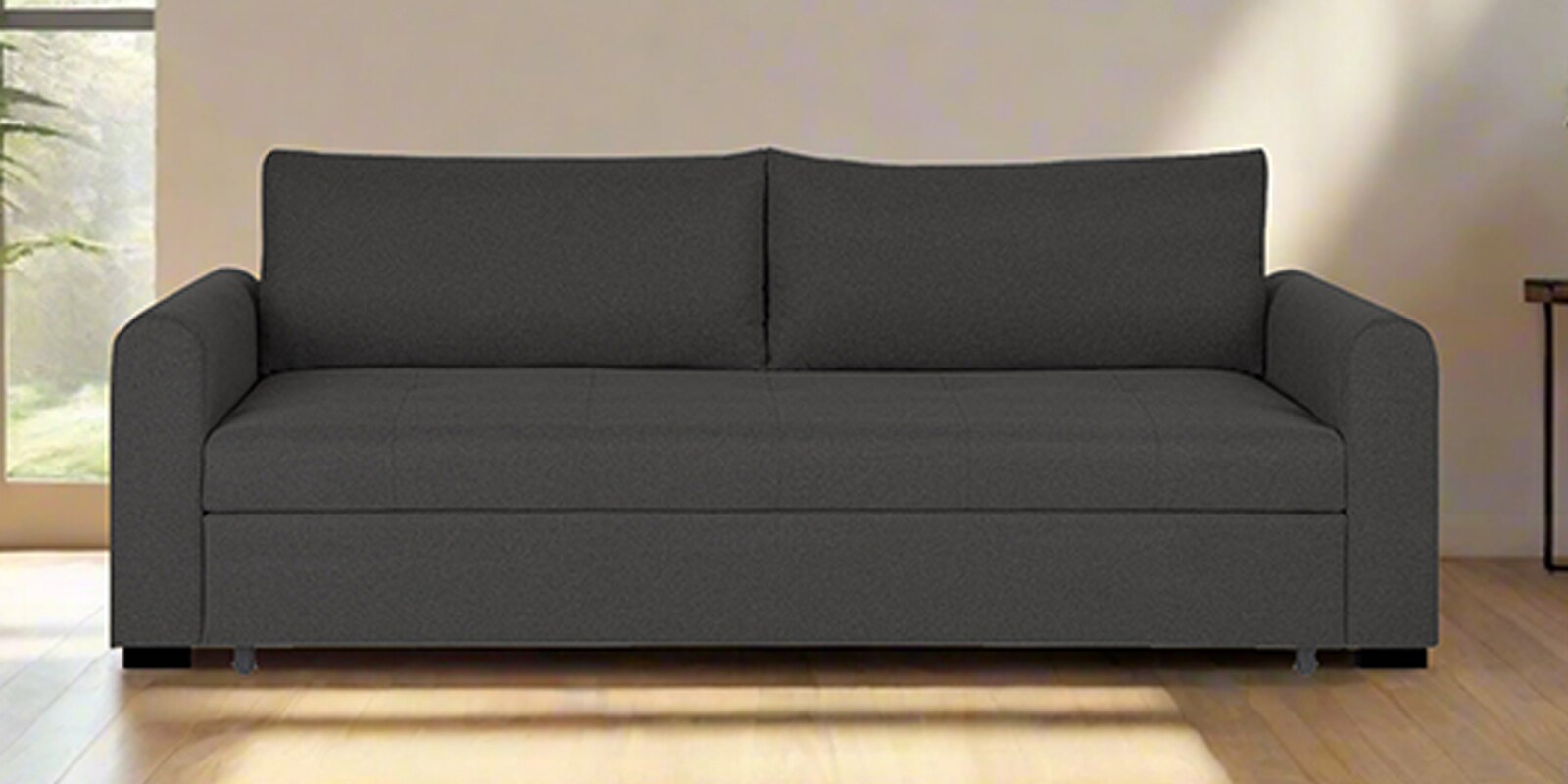 Buy Sigma Fabric 3 Seater Convertible Sofa Cum Bed In Charcoal Grey Colour at 19% OFF by Febonic ...