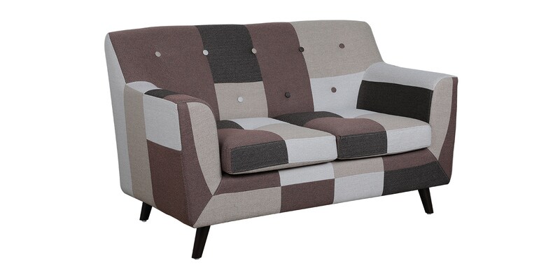 Buy Fernand Fabric 2 Seater Sofa In Brown Blocks By Casacraft Online ...