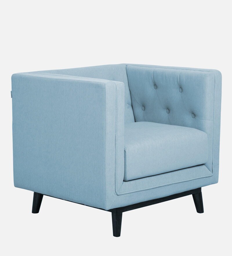 Buy Fermin Fabric 1 Seater Sofa In Ice Blue Colour By Casacraft Online ...