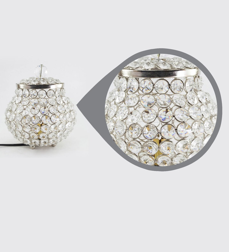 Buy Silver Crystals Table Lamp by Homesake Online - Table Lanterns ...