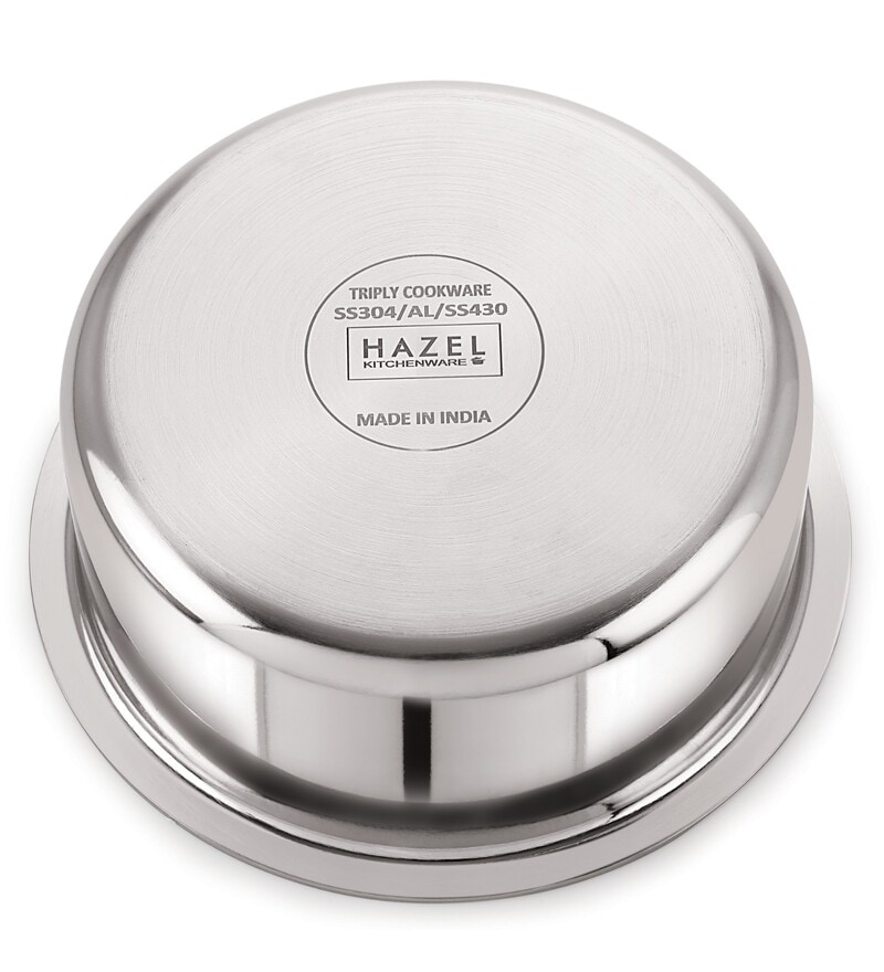 Buy Silver Stainless Steel Induction Base 4.6 Ltrs Cooking Pot by Hazel ...