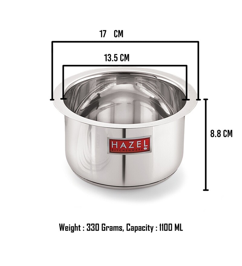 Buy Silver Aluminium Induction Base 1.1 Ltrs Cooking Pot by Hazel ...