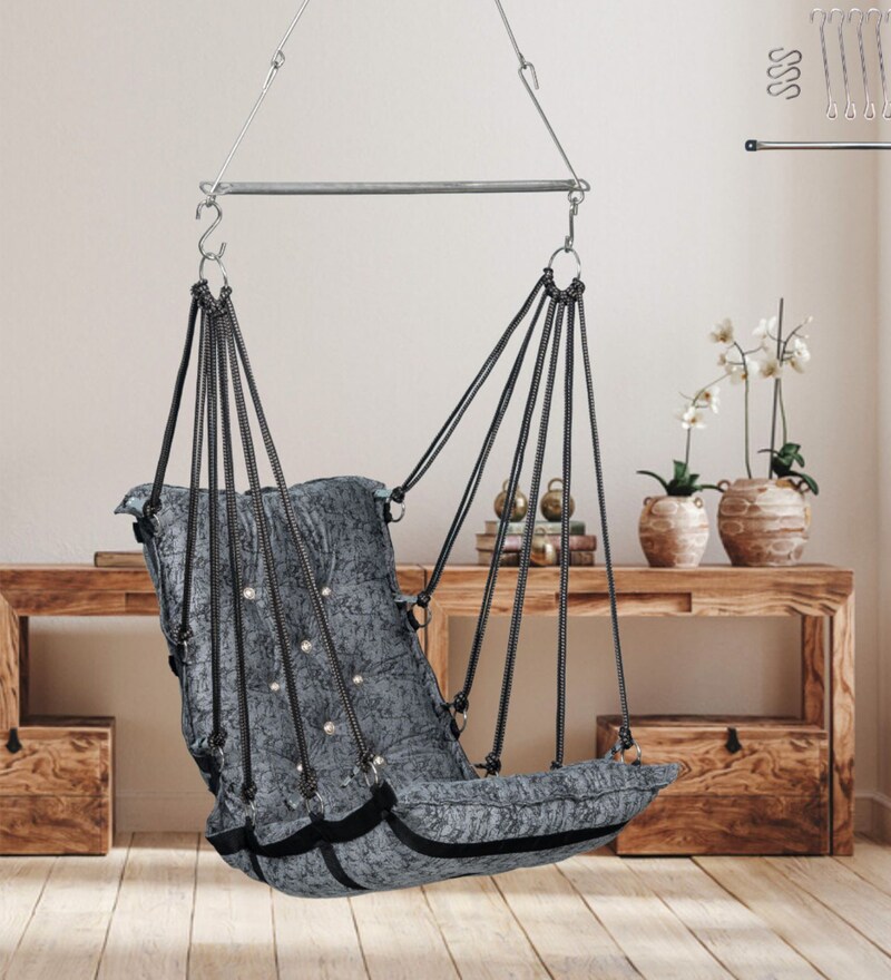 Buy Fabric Swing in Grey Colour by Patiofy Online - Swings - Swings ...