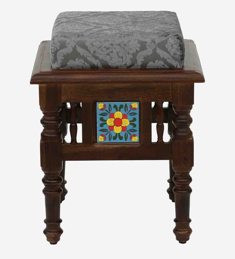 Buy Siramika Sheesham Wood Seating Stool In Provincial Teak Finish By ...