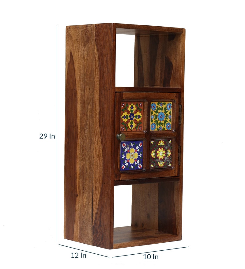 Buy Siramika Sheesham Wood Book Shelf in Rustic Finish by Wooden Mood ...