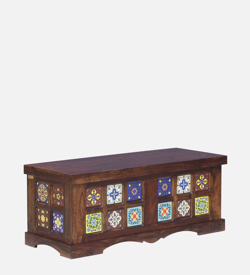 Buy Siramika Sheesham Wood Linen Trunk in Provincial Teak Finish by ...