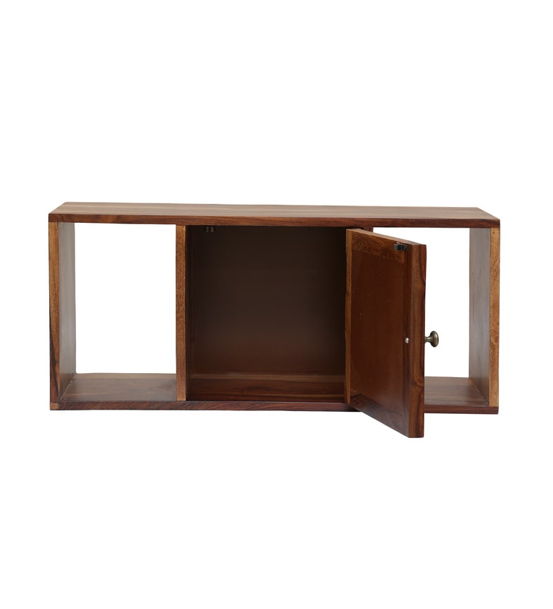 Buy Siramika Sheesham Wood Book Shelf in Rustic Finish by Wooden Mood ...