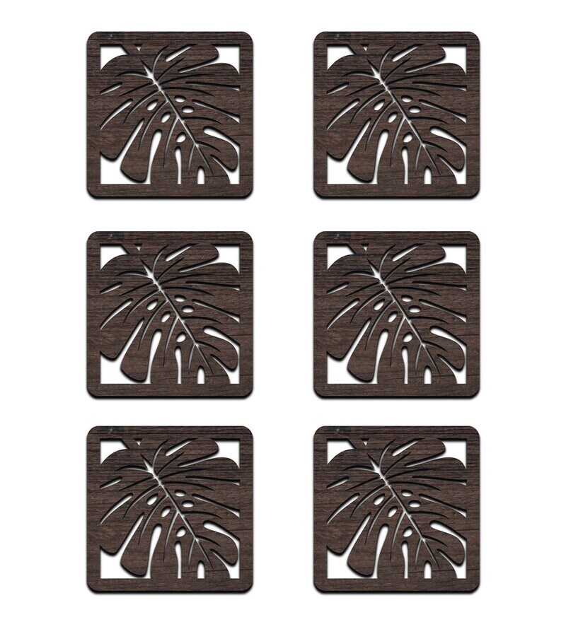 Buy Hive (Set of 6) Engineered Wood Coaster by Design it ezy Online ...