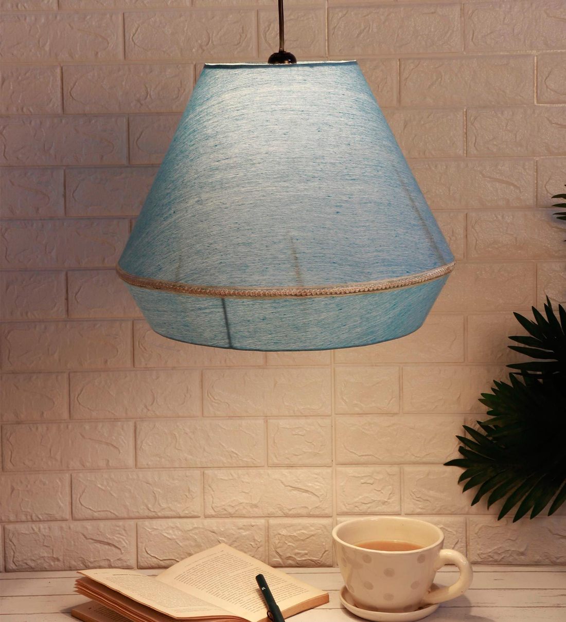 Buy Rhombus Sky Blue Fabric Hanging Light by Grated Ginger Online ...