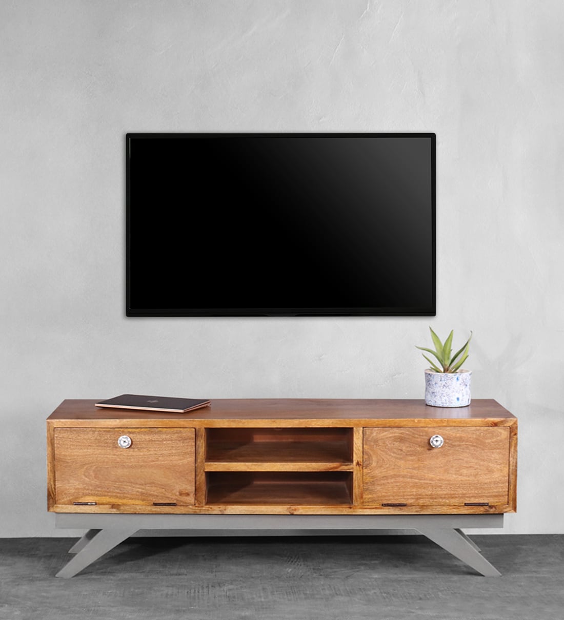 Buy Slate TV Console for TVs up to 43\ In Teak Finish at 100% OFF by ...