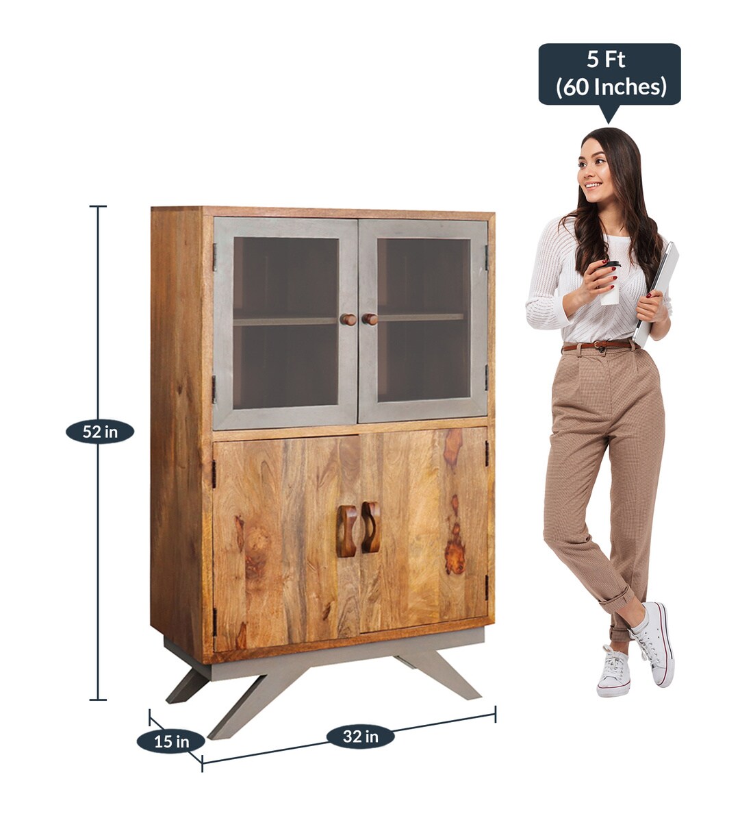 Buy Slate TV Unit for TVs up to 43\ With 2 Cabinets & 1 Wall Shelf In ...