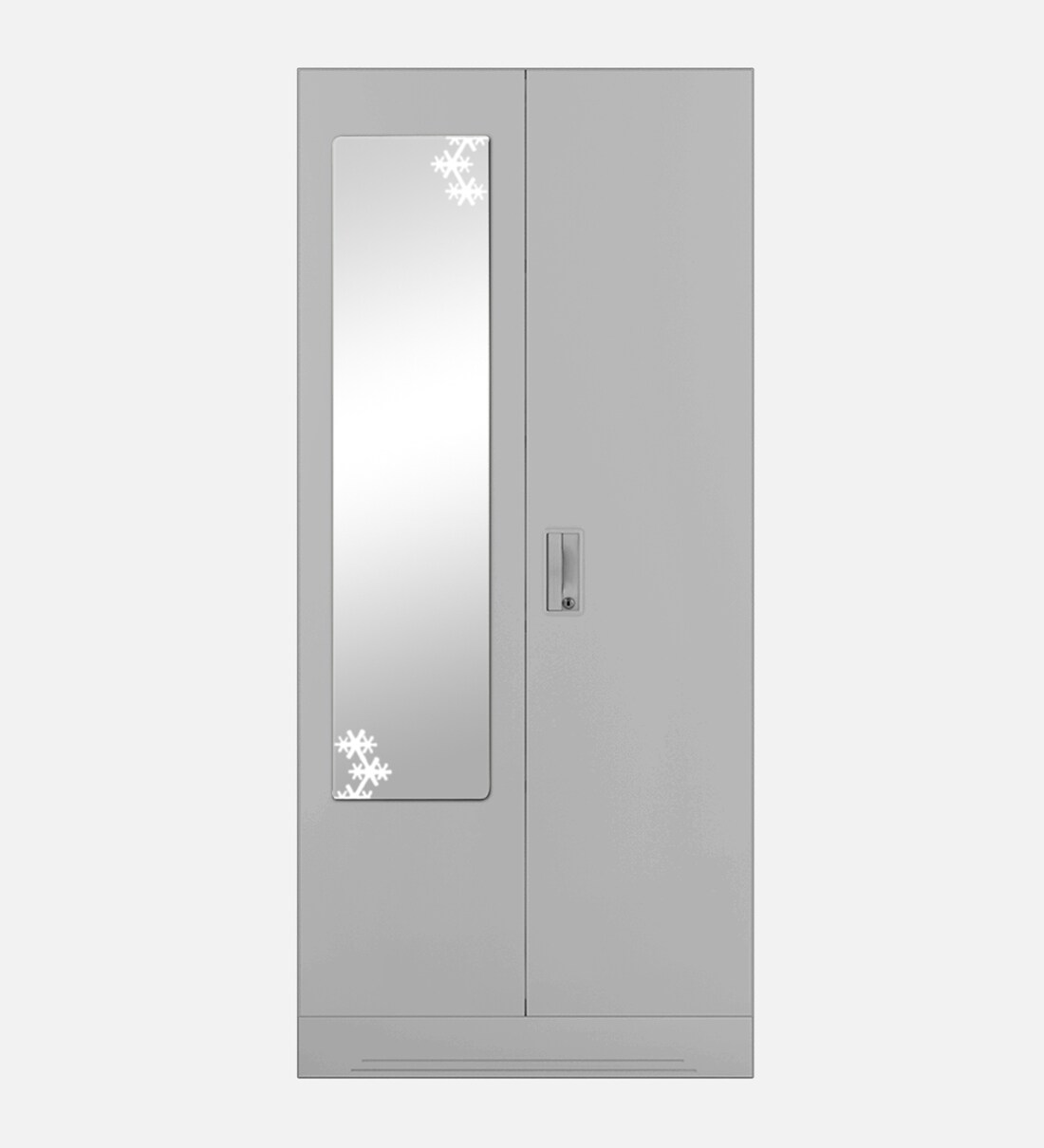 Buy Slimline Metal 2 Door Wardrobe in Royal Ivory Finish with Mirror by ...