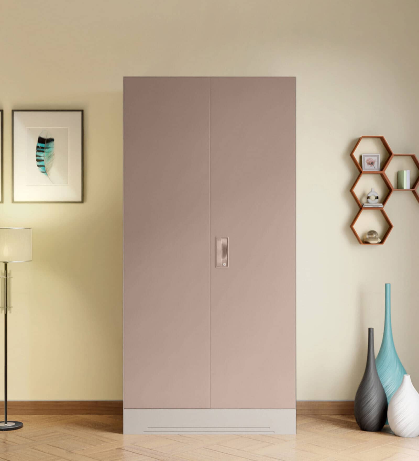 Buy Slimline Steel 2 Door Wardrobe In Portabella Matte Colour at 22% ...