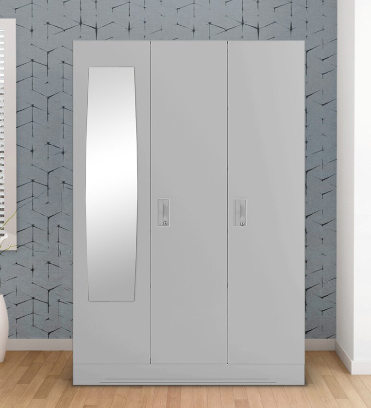 Buy Slimline Metal 3 Door Almirah in Royal Ivory Colour by Godrej ...