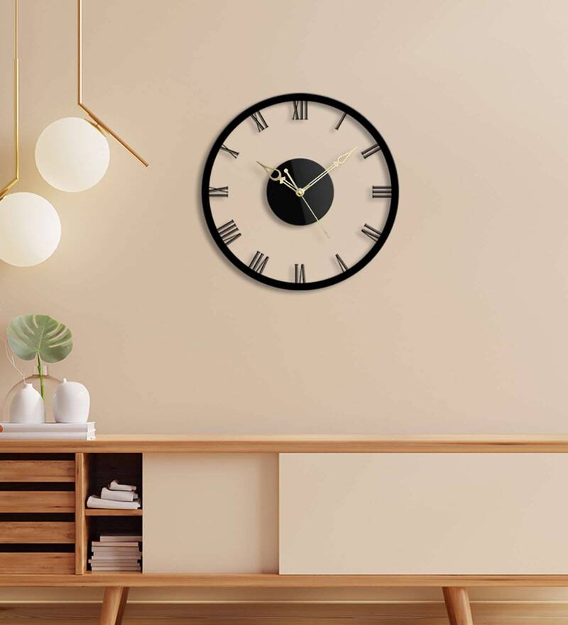 Buy Multicolour Acrylic Sleek Roman Modern Wall Clock Online - Modern ...