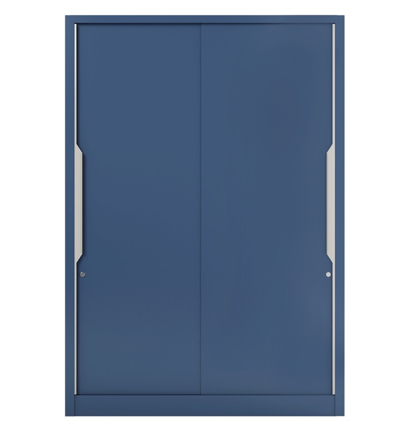 Buy Slide N Store Wide Metal Sliding Door Wardrobe in Tex Phiroja Blue ...