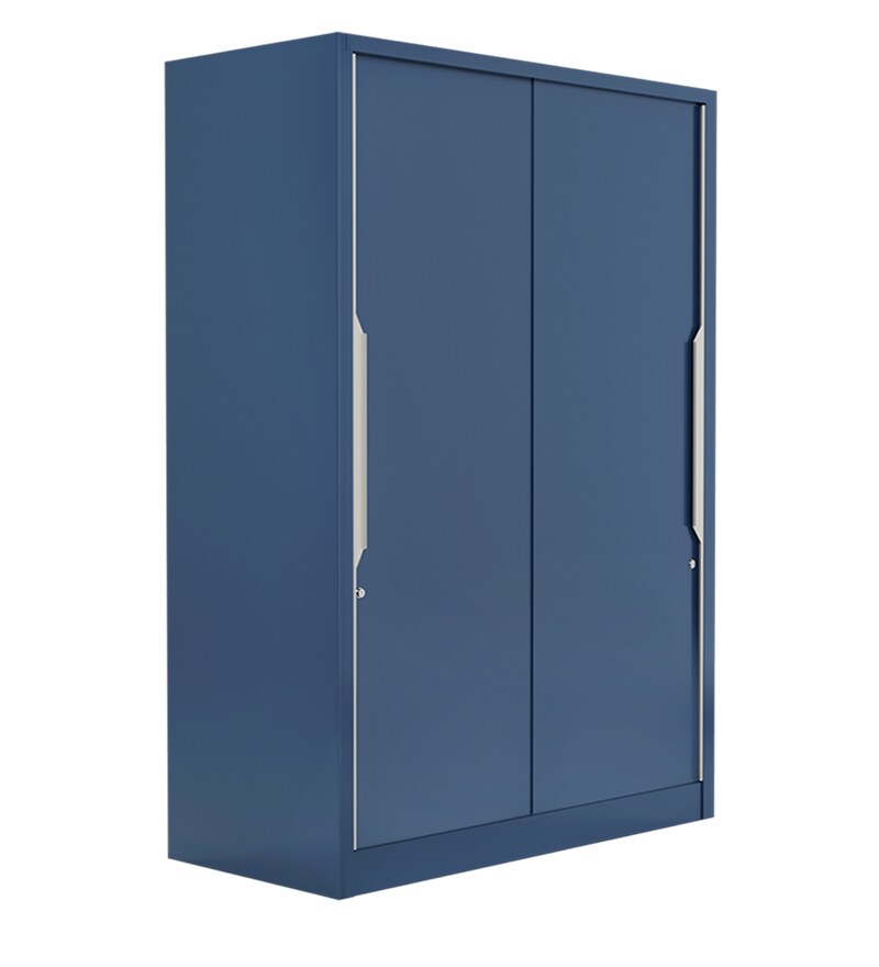 Buy Slide N Store Wide Metal Sliding Door Wardrobe in Tex Phiroja Blue ...