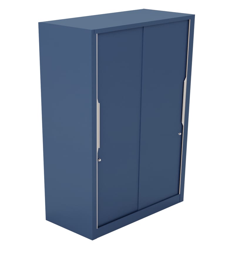 Buy Slide N Store Wide Metal Sliding Door Wardrobe in Tex Phiroja Blue ...