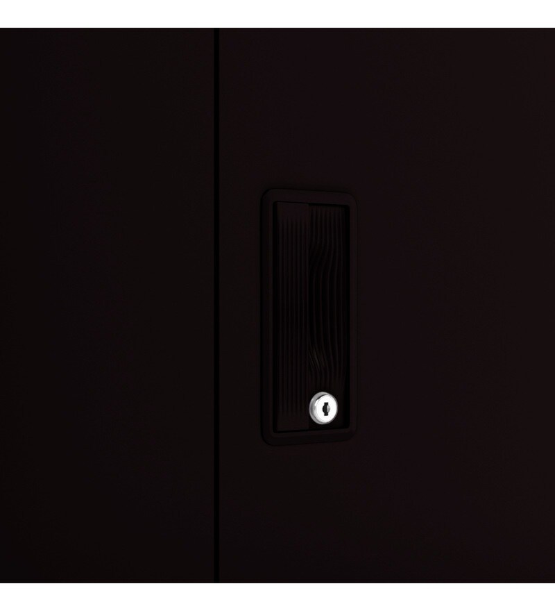 Buy Slimline Metal 3 Door Wardrobe in Shell Wine Red Finish with Mirror ...