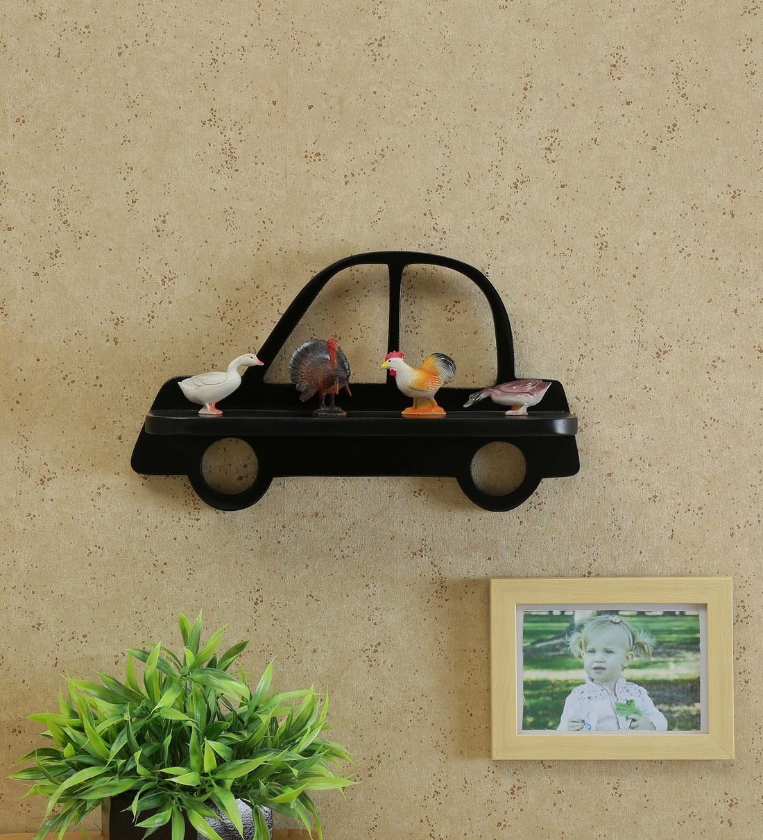 Buy Small Car Design Kids Wall Shelf in Black by Artypillar Online ...