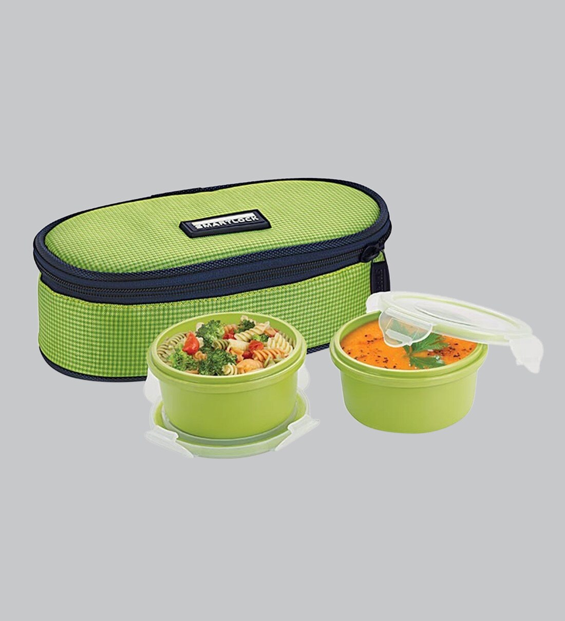 Buy Smart Lock Airtight Tiffin Box With Insulated Bag Melamine Green ...