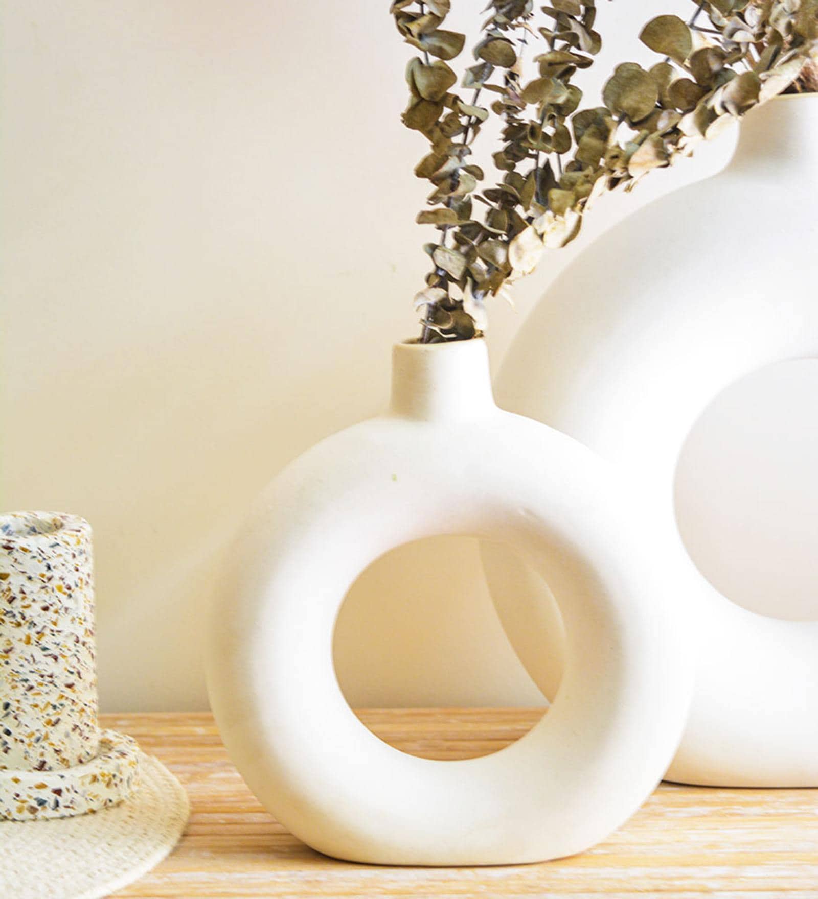 Buy White Stoneware Circular Ring Table Vases By Hollyhock at 14% OFF ...