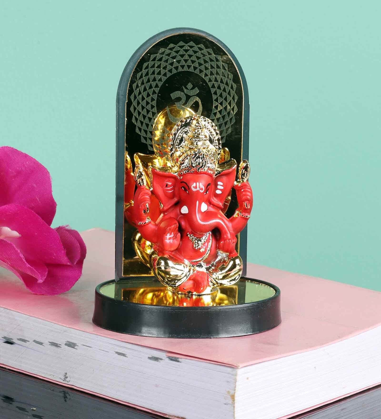 Buy Small Ganapati Red Polyresin Idol at 20% OFF by Itiha | Pepperfry