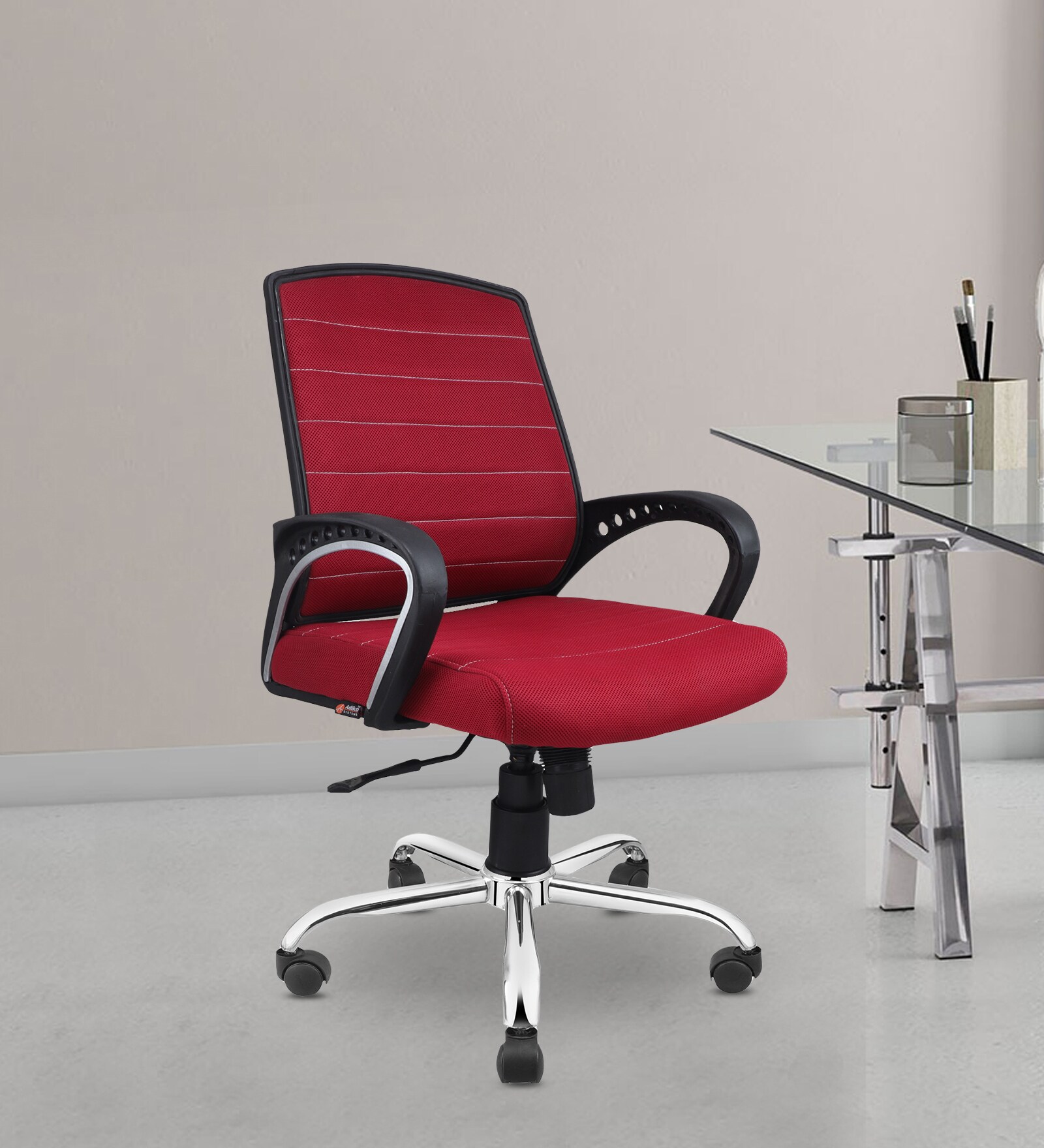 Buy Smart Fabric Ergonomic Chair In Red Colour at 13% OFF by Adiko ...