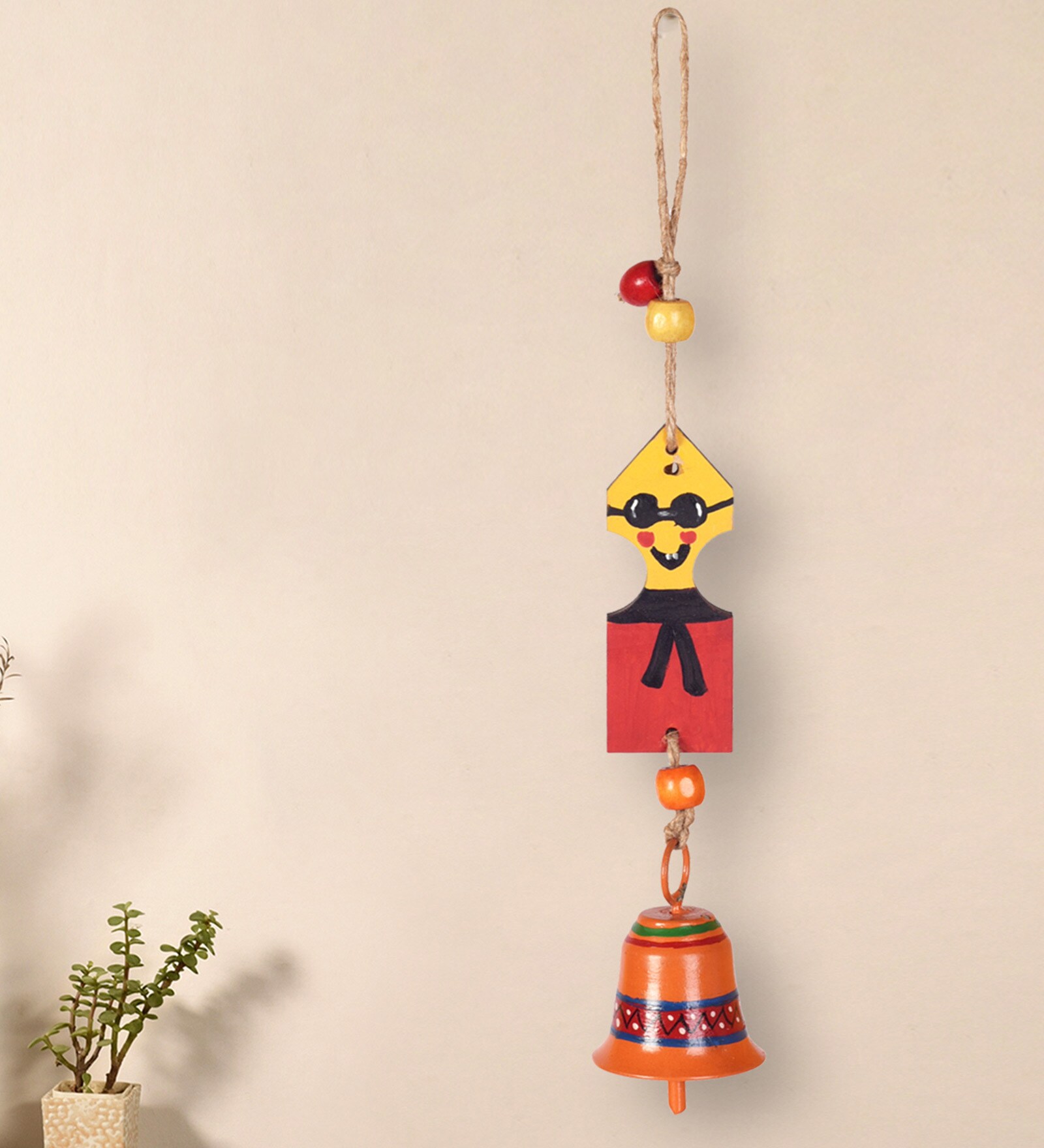 Buy Smart Guy Multicolour Wood & Metal Wind Chime by Aakriti Art ...