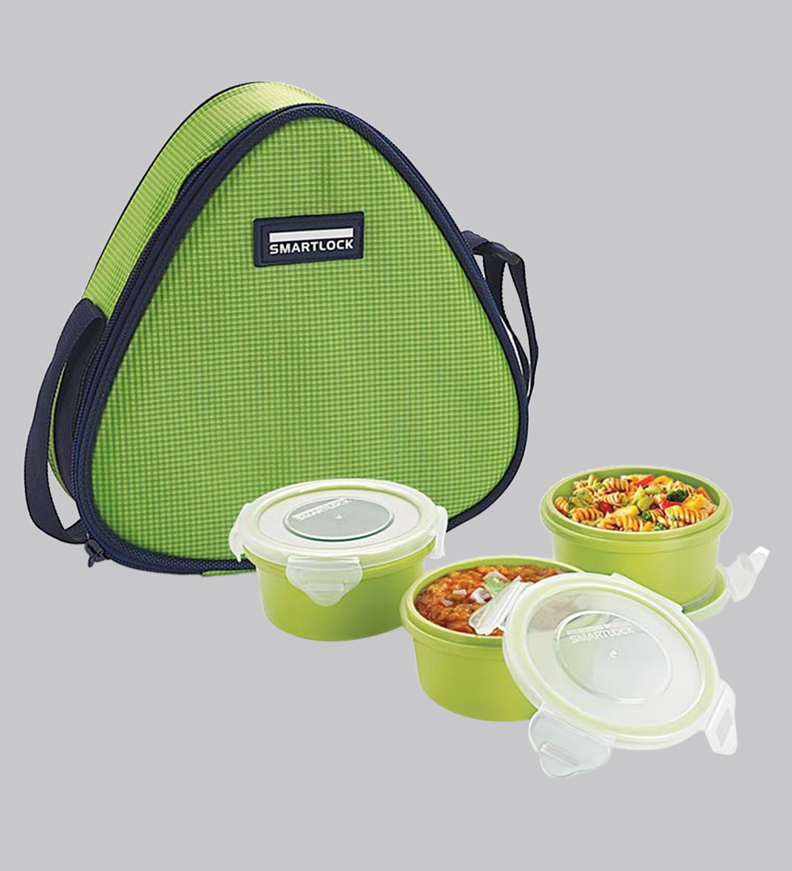 Buy Smart Lock Airtight Tiffin Box With Insulated Bag Melamine Green ...