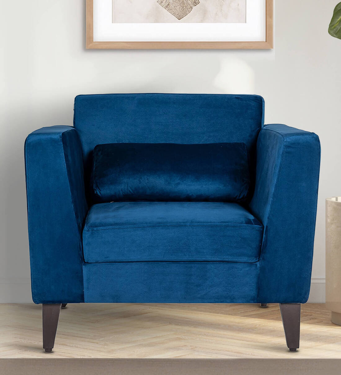 Buy Snooze Velvet 1 Seater Sofa in Blue Colour at 32% OFF by Wakefit ...
