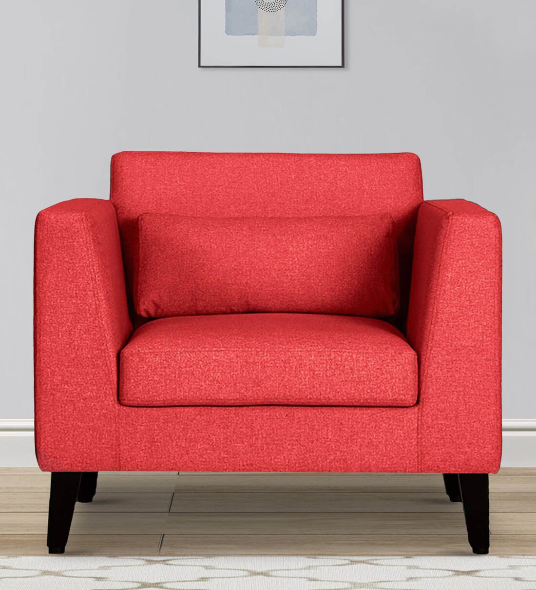 Buy Snoozepro Fabric 1 Seater Sofa in Omega Red Colour at 27% OFF by ...