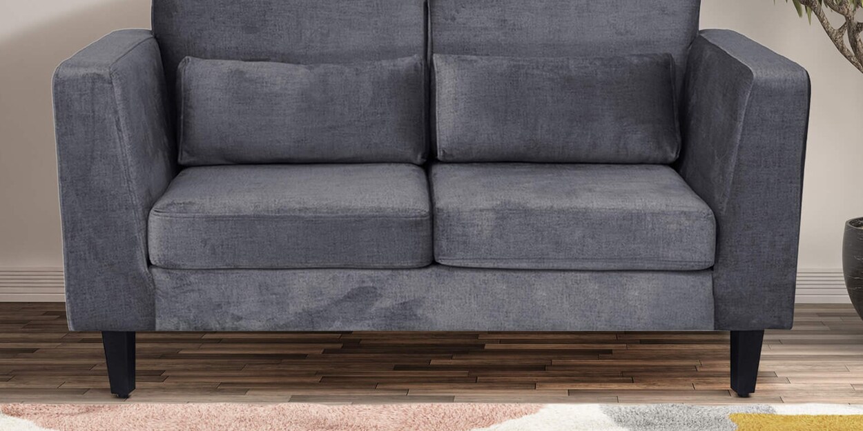 Buy Snooze Fabric 2 Seater Sofa In Charcoal Grey Colour at 30% OFF by ...