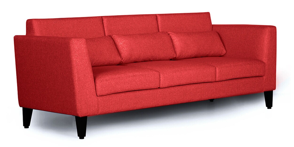 Buy Snoozepro Fabric 3 Seater Sofa in Omega Red Colour by Wakefit ...