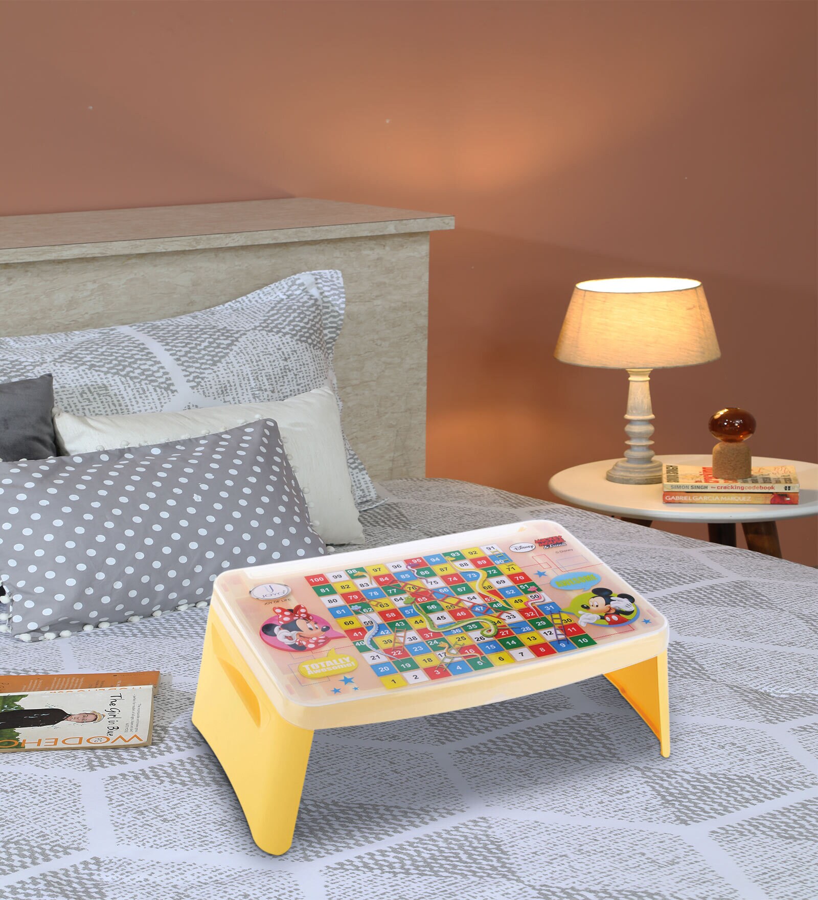 Buy Snakes & Ladders Portable Desk With Storage in Yellow Colour by ...
