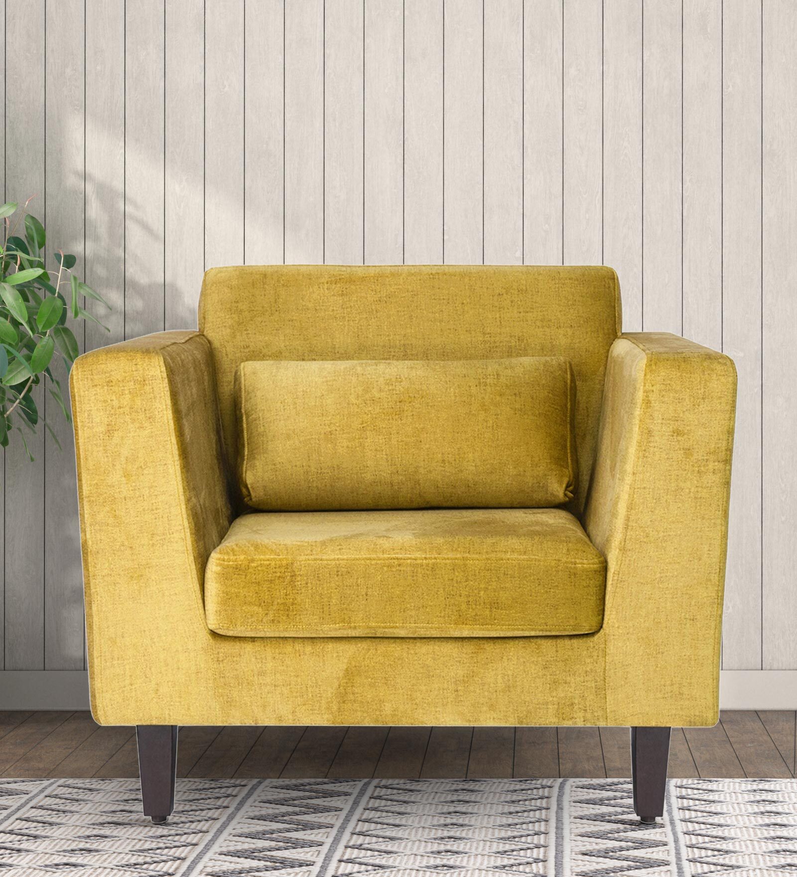 Buy Snooze Fabric 1 Seater Sofa In Yellow Colour at 30% OFF by Wakefit ...