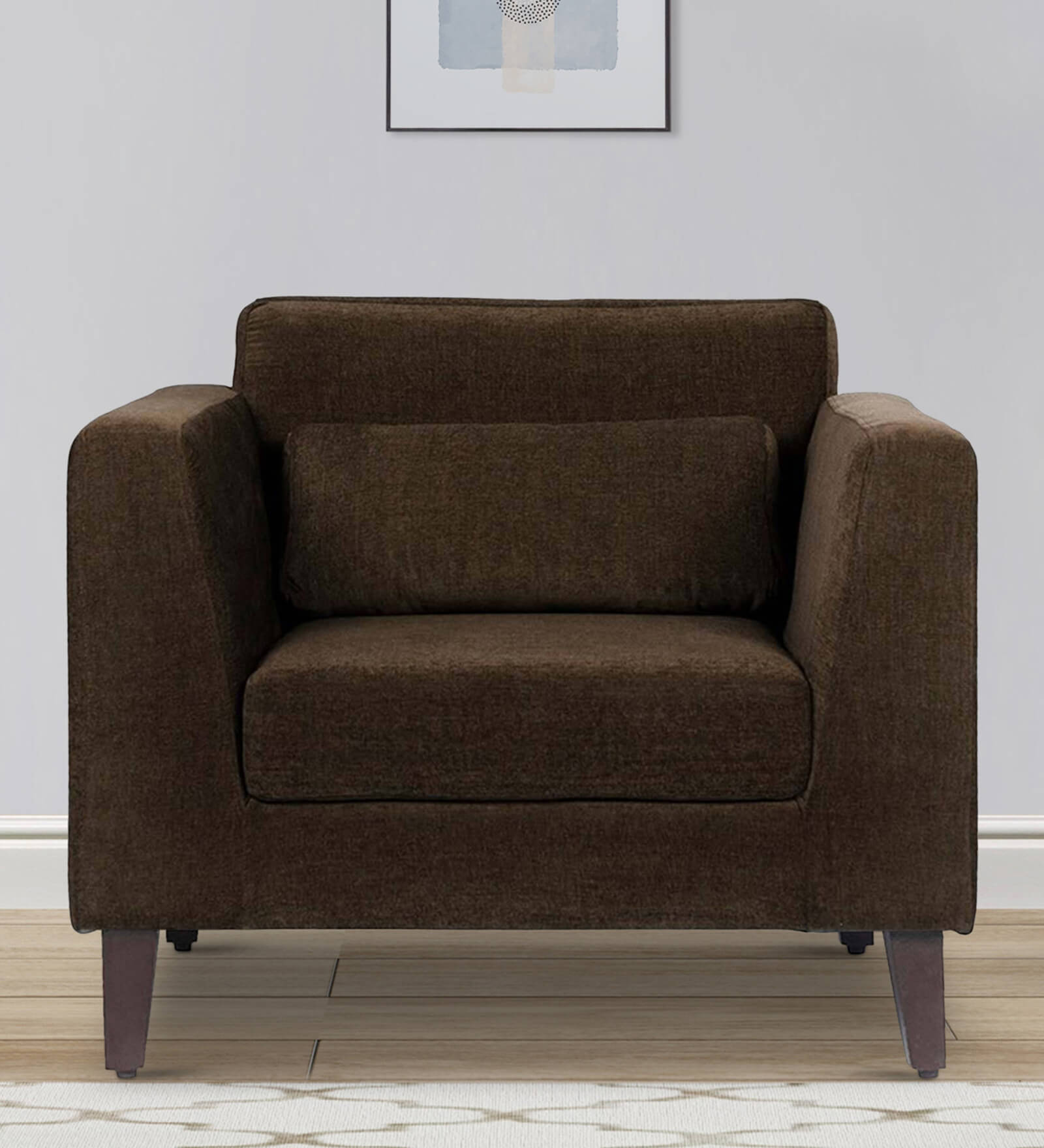 Buy Snoozepro Fabric 1 Seater Sofa in Dark Earth Colour at 27% OFF by ...