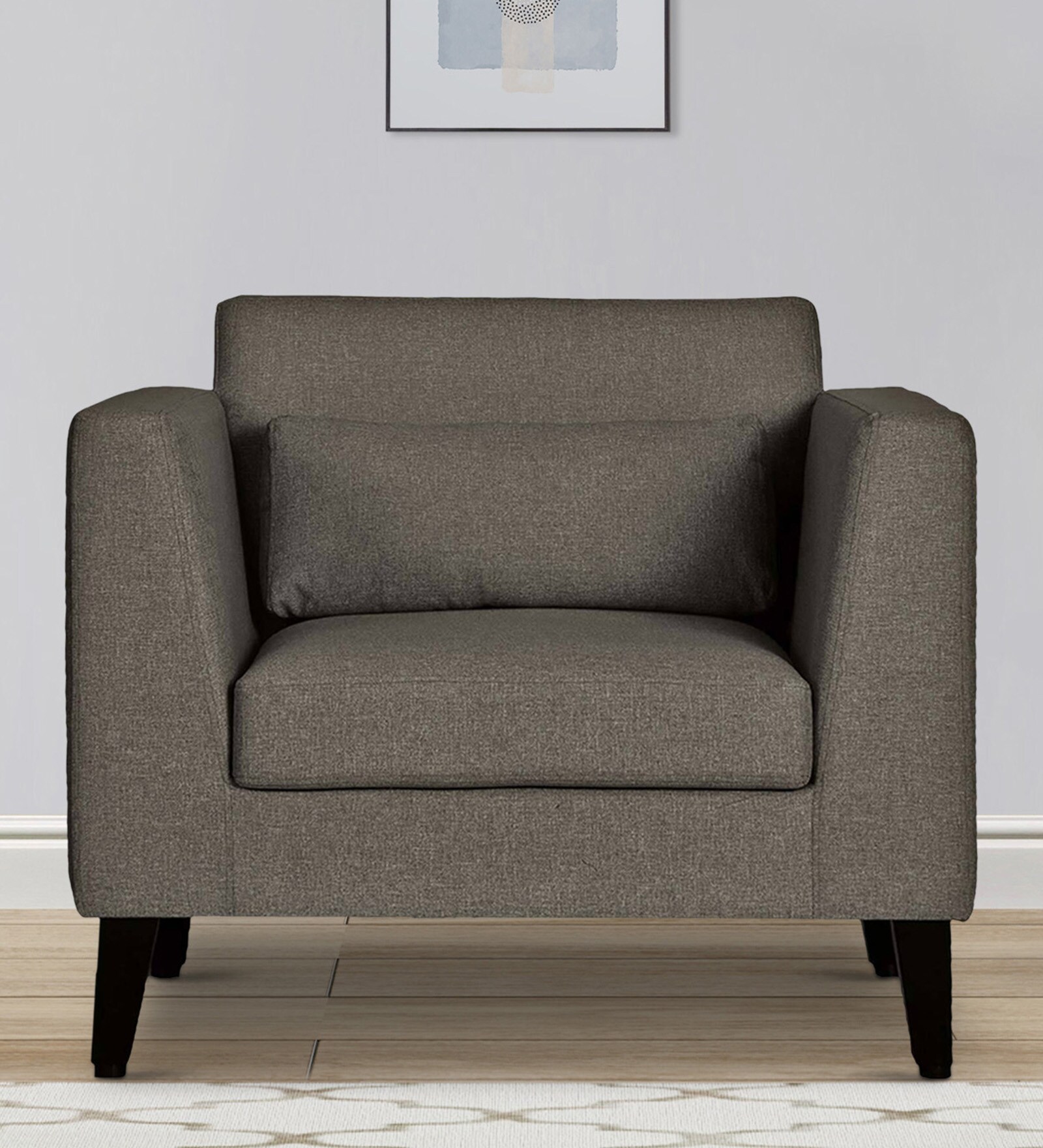 Buy Snoozepro Fabric 1 Seater Sofa in Omega Grey Colour at 27% OFF by ...