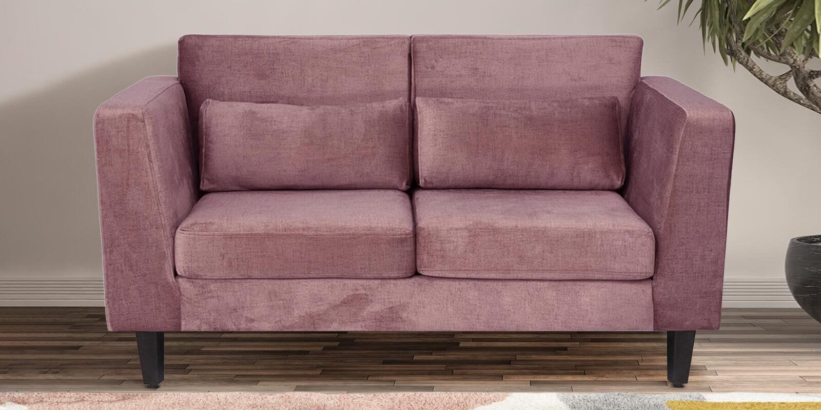Buy Snooze Fabric 2 Seater Sofa In Rose Brown Colour at 30% OFF by ...
